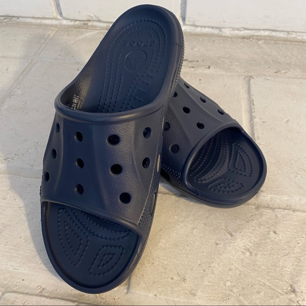 New Crocs Classic Crocs Slide, Navy Blue, W8/M6 - Gem